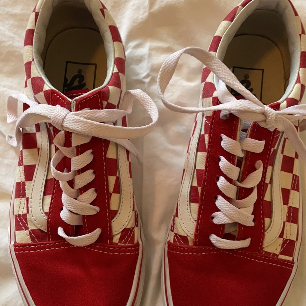 “Old Skool” Red& White Checkered Vans - Gem